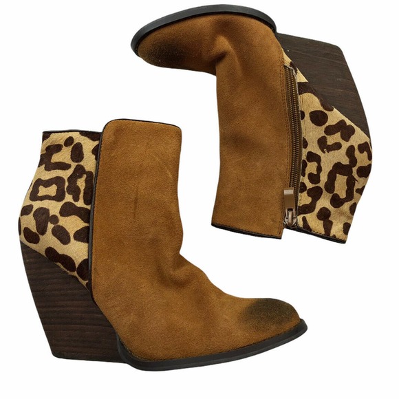 Volatile | Shoes | 827 Womens Very Volatile Tan Leather Calf Hair Zip ...